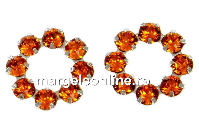 Swarovski, floare placat cu rodiu, tangerine, 10mm - x1